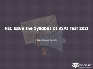 HEC Issue the Syllabus of USAT Test 2021