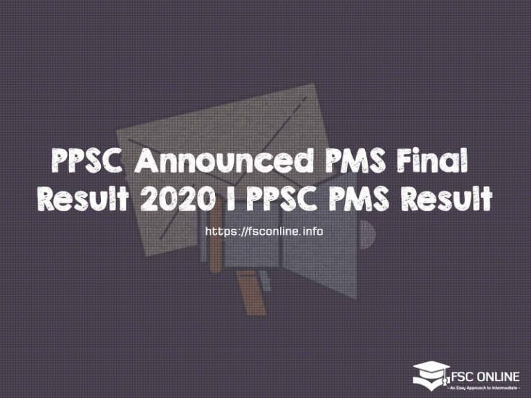PPSC Announced PMS Final Result 2020 | PPSC PMS Result