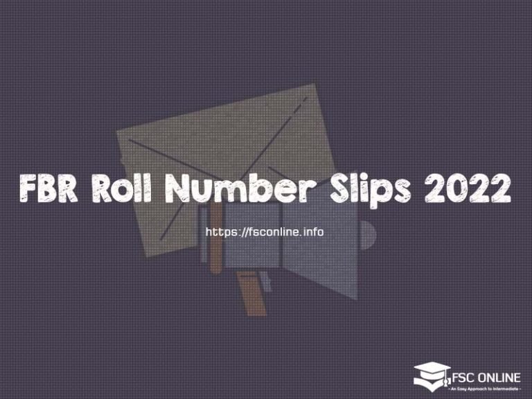 Federal Board of Revenue FBR Roll Number Slips 2022 for Screening ...