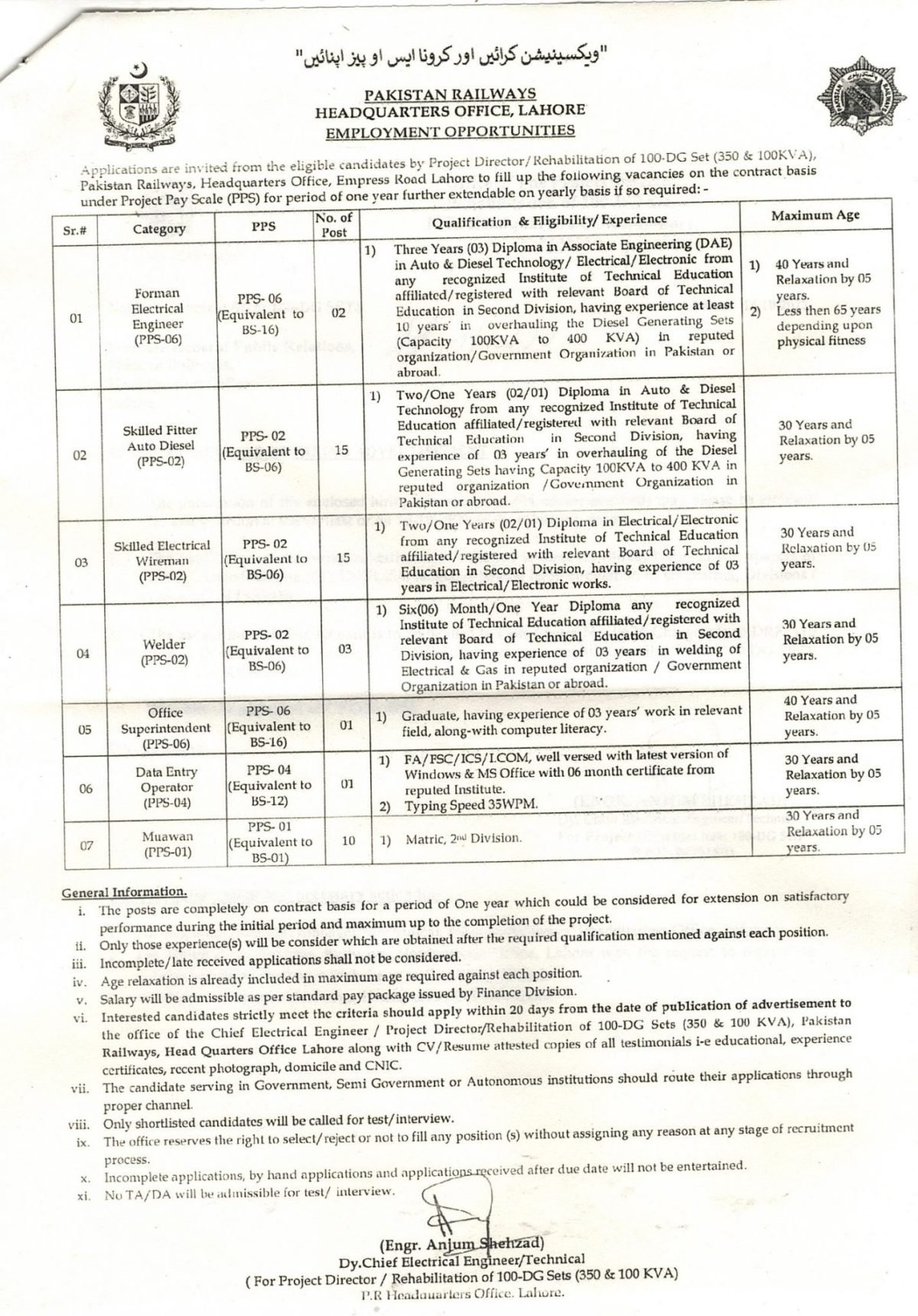 Pakistan Railway Latest October Jobs 2022