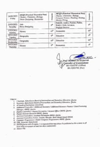 Balochistan Board BBISE SSC (9th & 10th Class) Annual Exam 2023 Datesheet