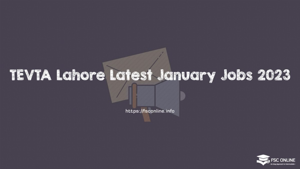 TEVTA Lahore Latest January Jobs 2023