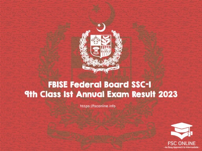 FBISE Federal Board 9th Class 1st Annual Exam Result 2023