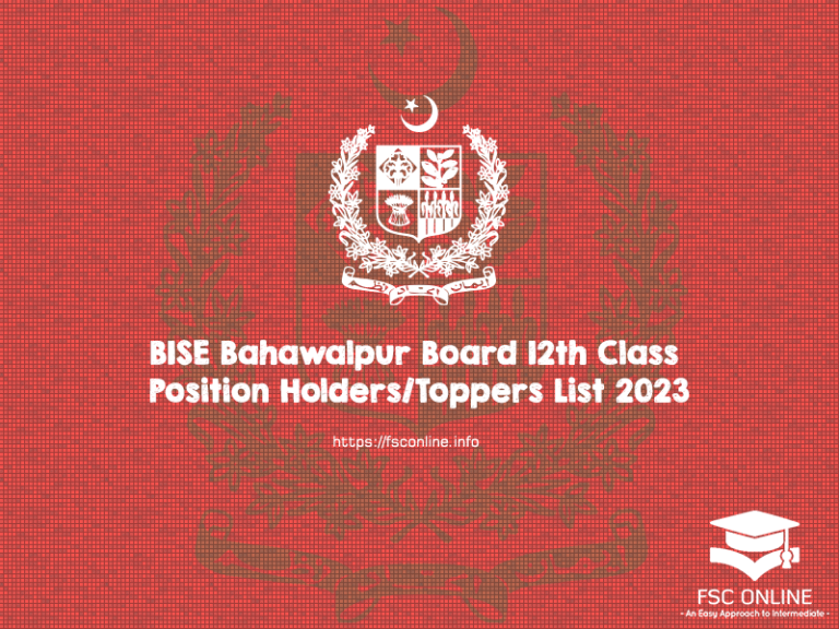 BISE Bahawalpur 12th Class Position Holders/Toppers List 2023