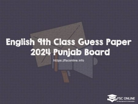 English 9th Class Guess Paper 2024 Punjab Board